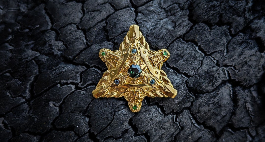 14K Gold Merkaba Pendant 'stargate' | Metatron | Space Jewelry ...