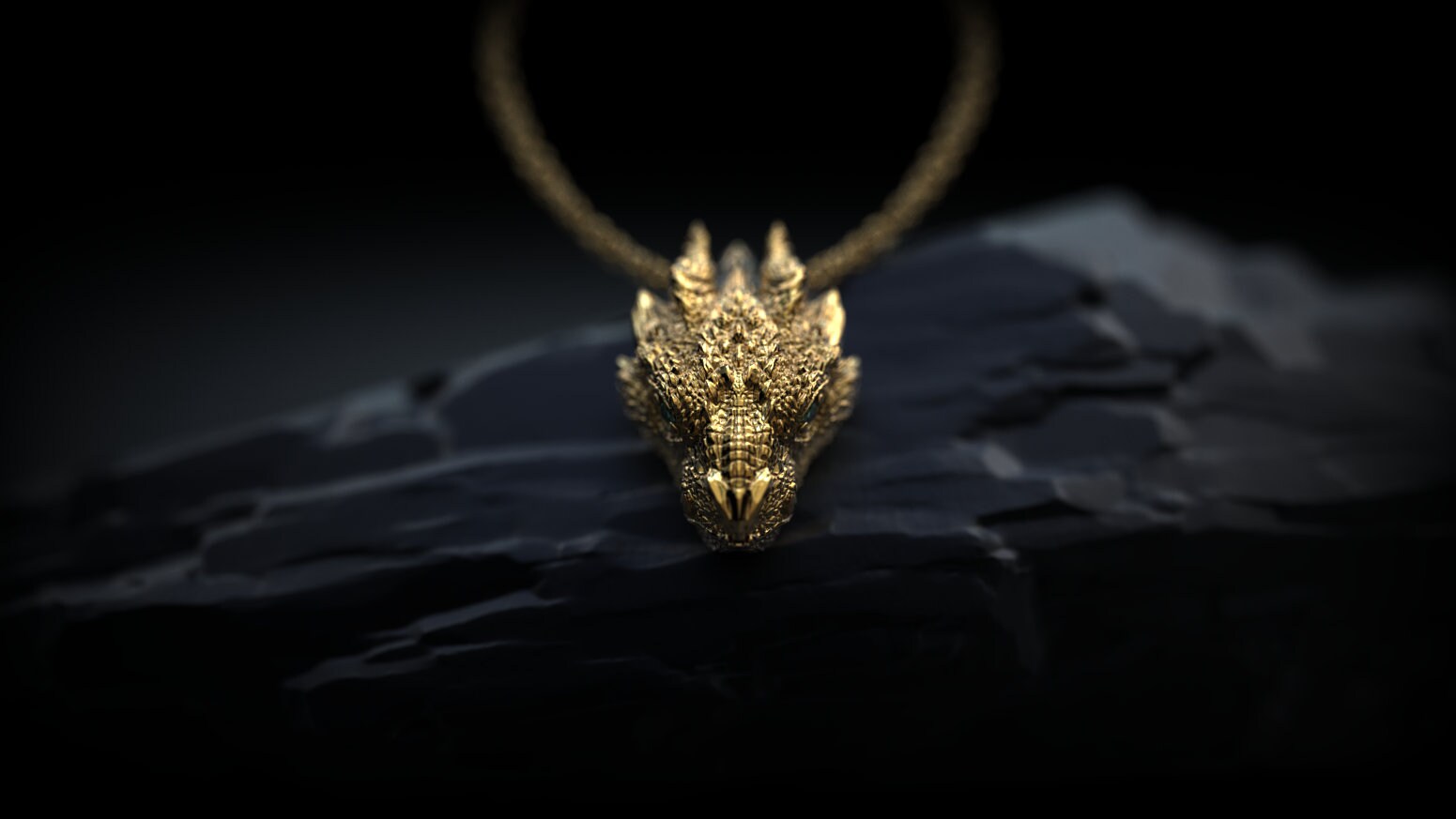 Gold Dragon Necklace Solid Gold Dragon Pendant Gold Dragon - Etsy UK