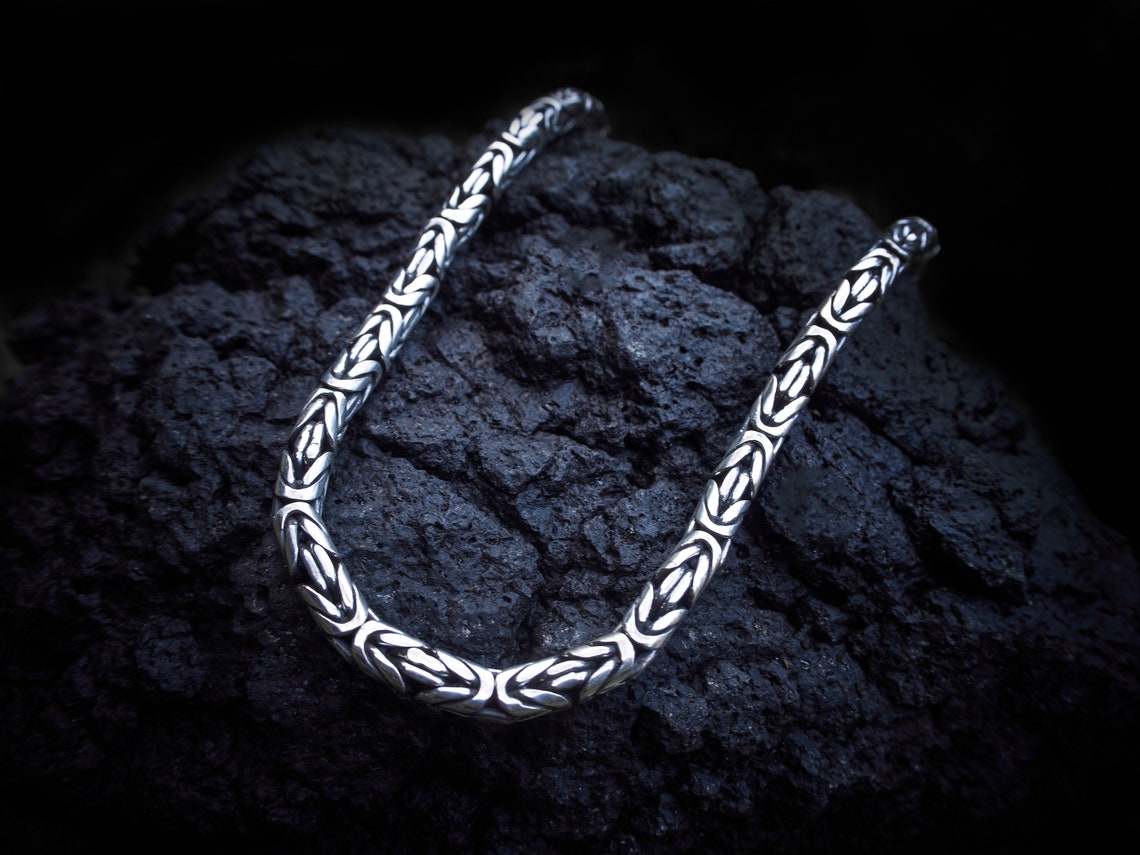 9mm Bali Byzantine Chain | Solid Silver Chain | Bali Byzantine Necklace ...