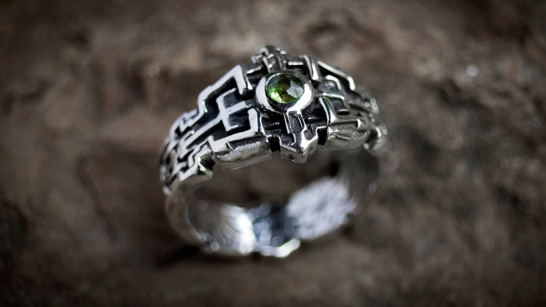 Geek Engagement Ring for Men | Futuristic Mens Silver Ring | Sci-fi ...