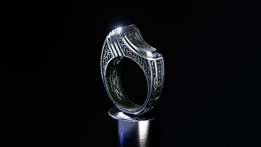 Geometric Ring | Signet Ring Men | Cyberpunk Clothing | Futuristic ...