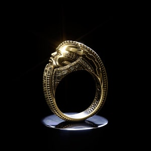 Sci-fi Space Ring | Gold Alien Ring 'symbiote' | Xenomorph | Cyberpunk ...