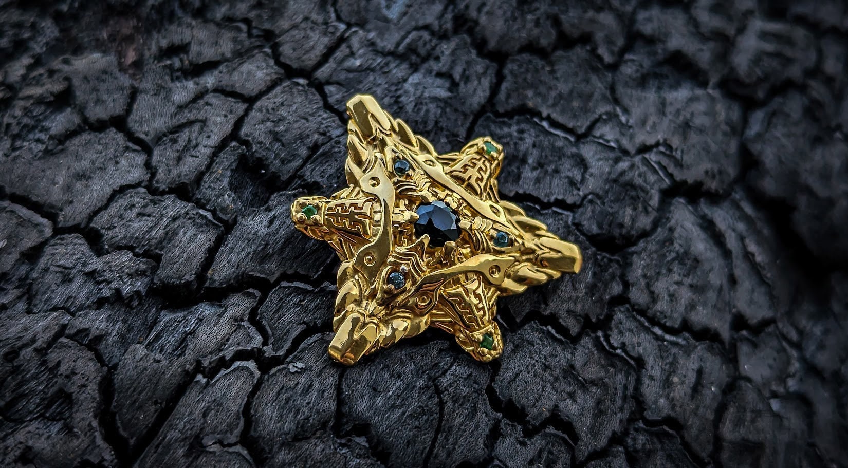 14K Gold Merkaba Pendant 'stargate' | Metatron | Space Jewelry ...