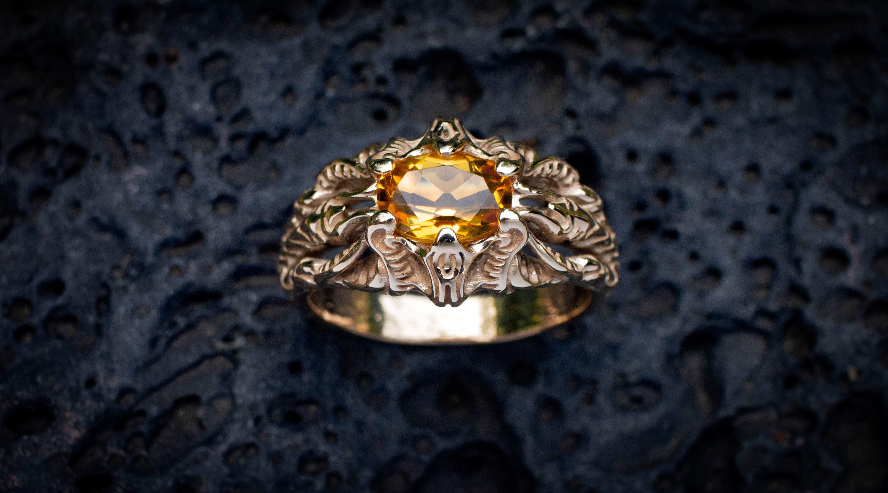 14k Gold Elven Engagement Ring | Gothic Fantasy Ring | Elvish Filigree ...