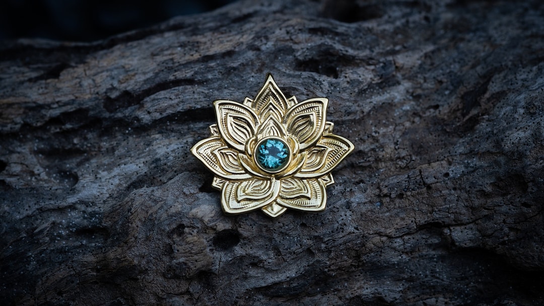 Lotus Flower Pendant | 14k Gold Lotus Pendant | Gold Flower Pendant ...