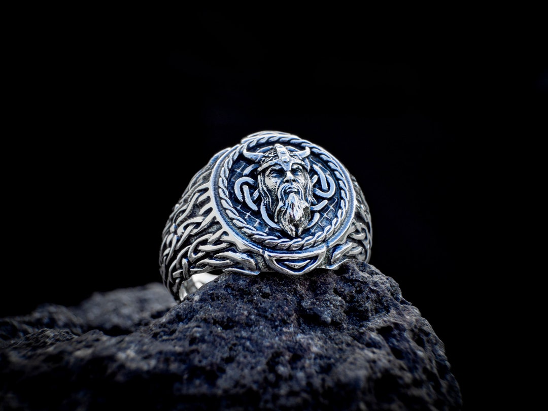 Silver Viking Ring Silver Viking Jewelry Viking Head Ring Norse Jewelry ...