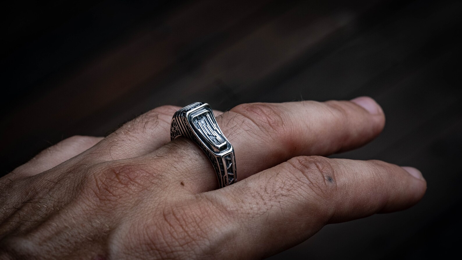 Geometric Ring | Signet Ring Men | Cyberpunk Clothing | Futuristic ...