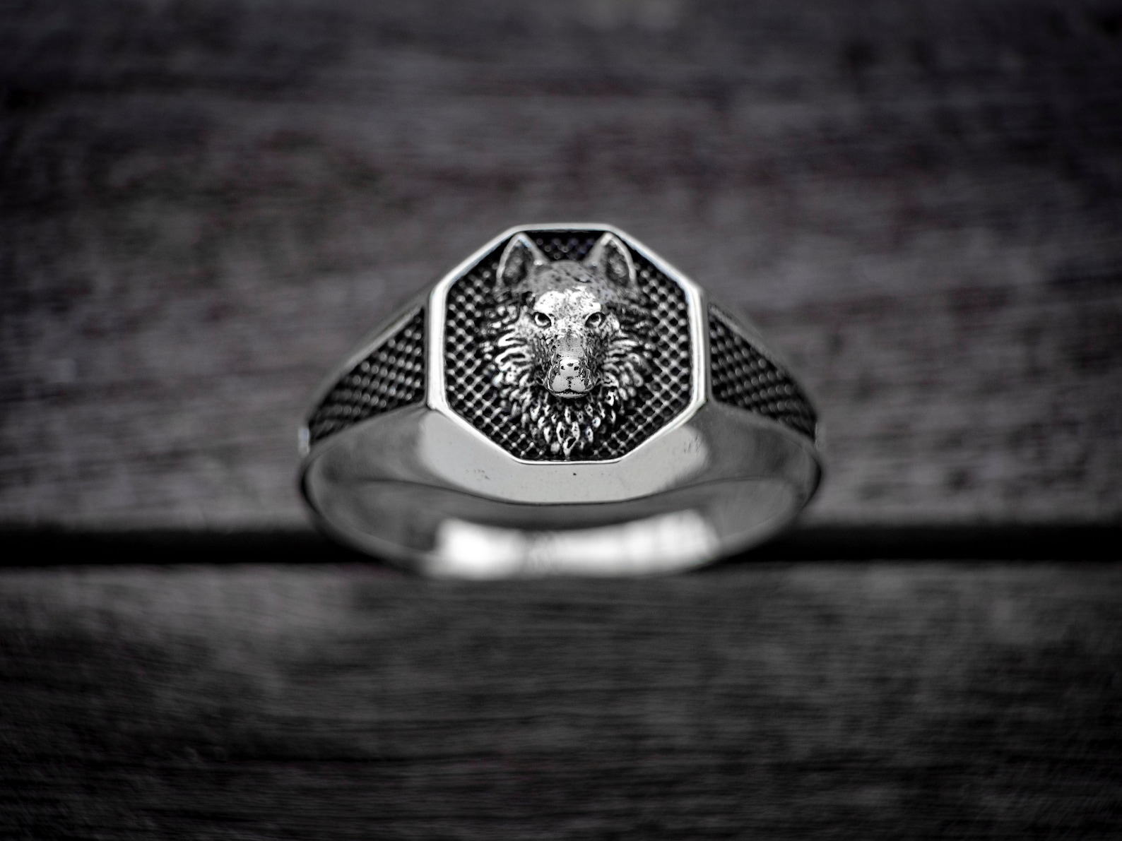 Silver Wolf Ring Men | Wolf Head Men Ring | Mens Silver Wolf Ring ...