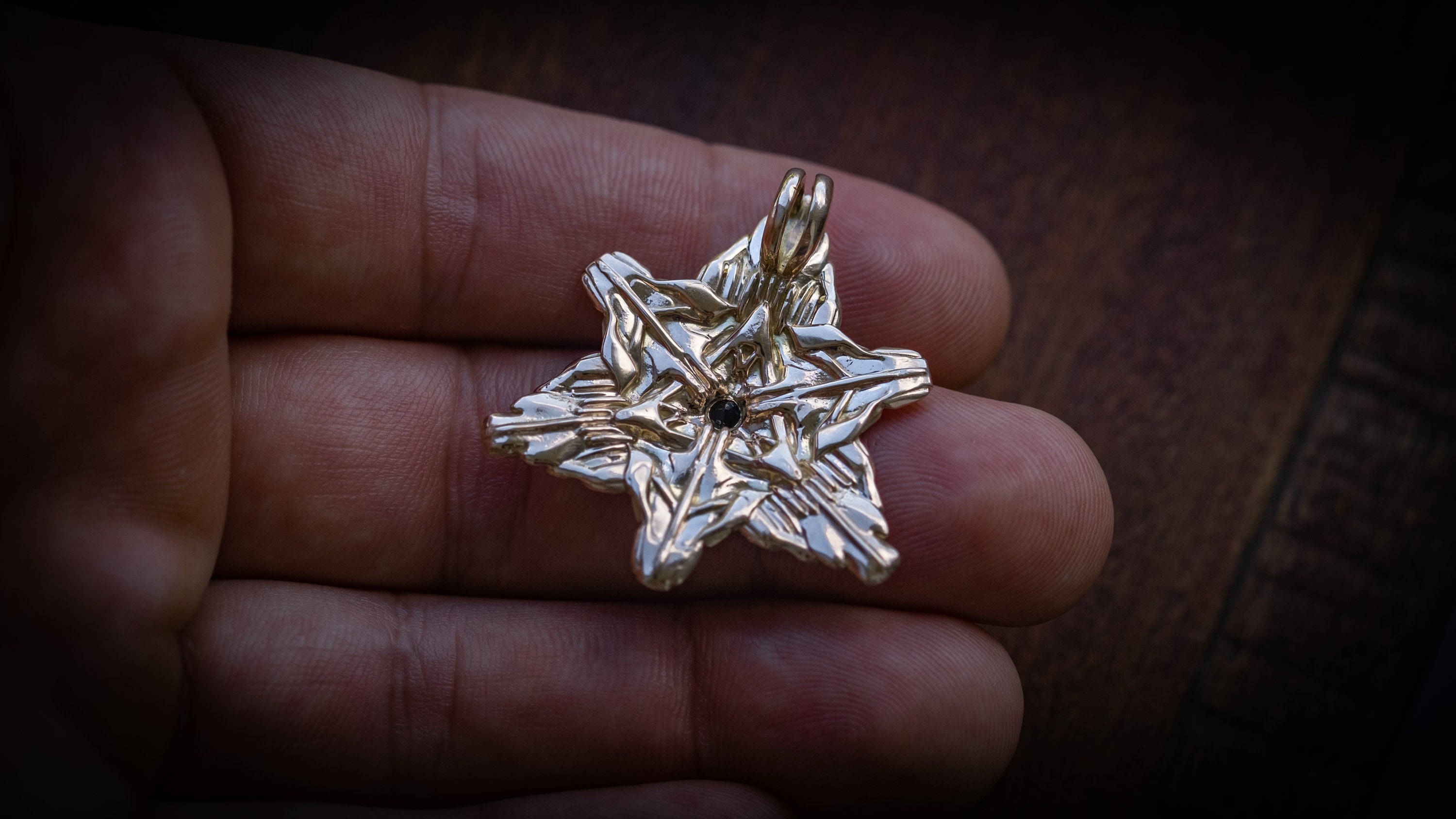 14K Gold Merkaba Pendant 'stargate' | Metatron | Space Jewelry ...
