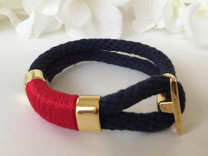 Nautical Rope Bracelet / Nautical Jewelry / Navy Blue Rope - Etsy