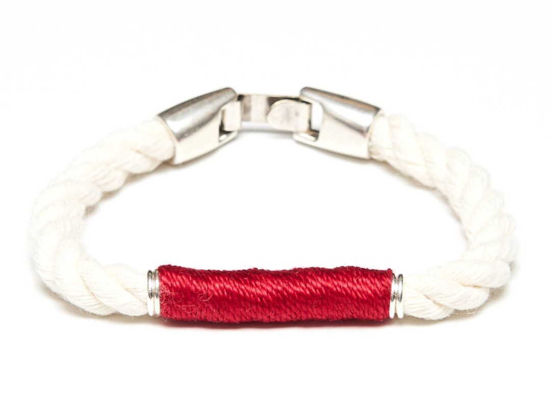 Nautical Rope Bracelet / Ivory Rope Bracelet / Gold Nautical Bracelet ...