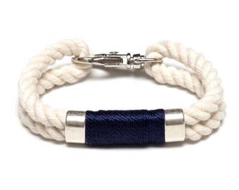 Nautical Rope Bracelet / Nautical Jewelry / Navy Blue Rope - Etsy