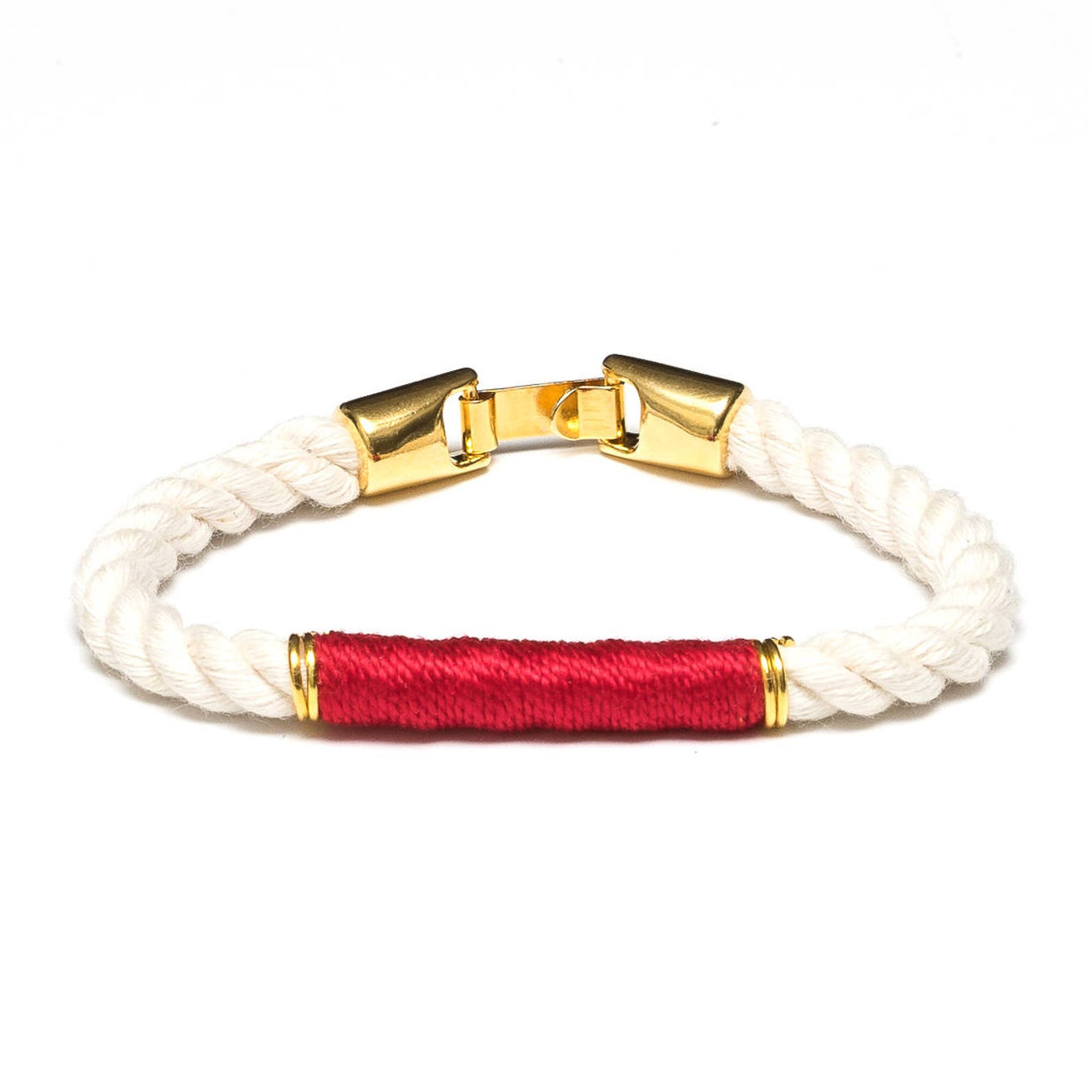 Nautical Rope Bracelet / Ivory Rope Bracelet / Gold Nautical - Etsy