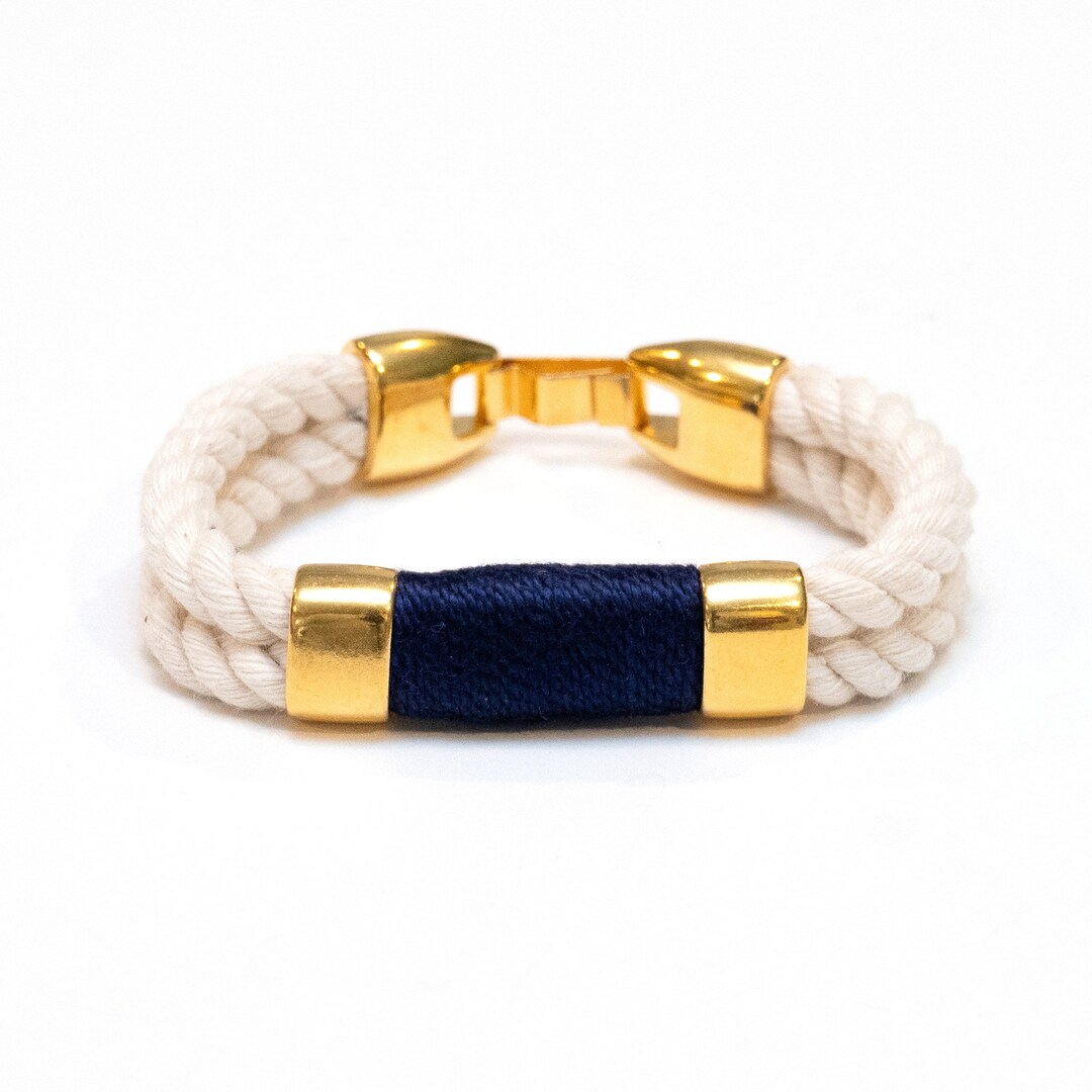 Nautical Rope Bracelet / Ivory Rope Bracelet / Gold Nautical Bracelet ...