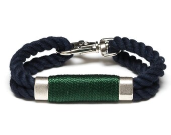 Nautical Rope Bracelet / Hunter Green Rope Bracelet / Navy | Etsy