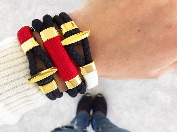 Nautical Rope Bracelet / Navy Red Rope Bracelet / Navy Blue | Etsy