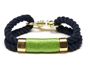 Nautical Rope Bracelet / Navy Rope Bracelet / Lime Green Rope | Etsy