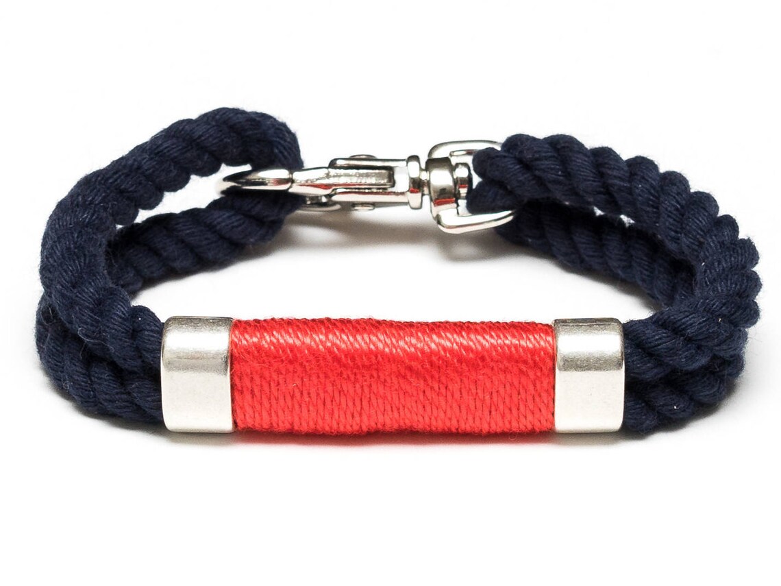 Nautical Rope Bracelet / Navy Rope Bracelet / Navy Coral Rope - Etsy