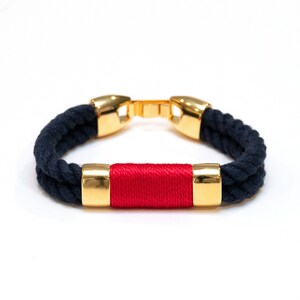 Nautical Rope Bracelet / Navy Red Rope Bracelet / Navy Blue Rope ...