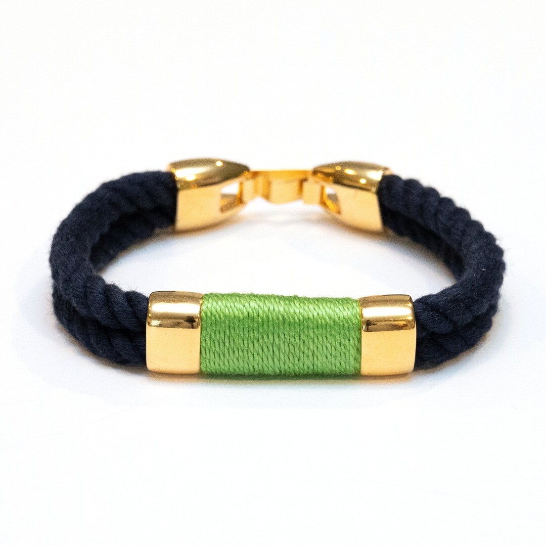 Nautical Rope Bracelet / Navy Rope Bracelet / Lime Green Rope Bracelet ...