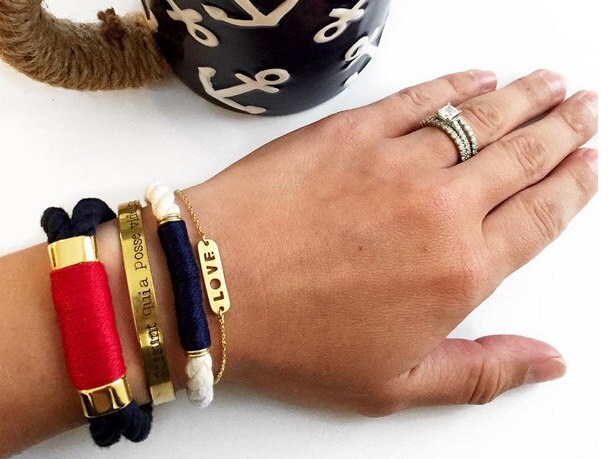 Nautical Rope Bracelet / Navy Red Rope Bracelet / Navy Blue | Etsy