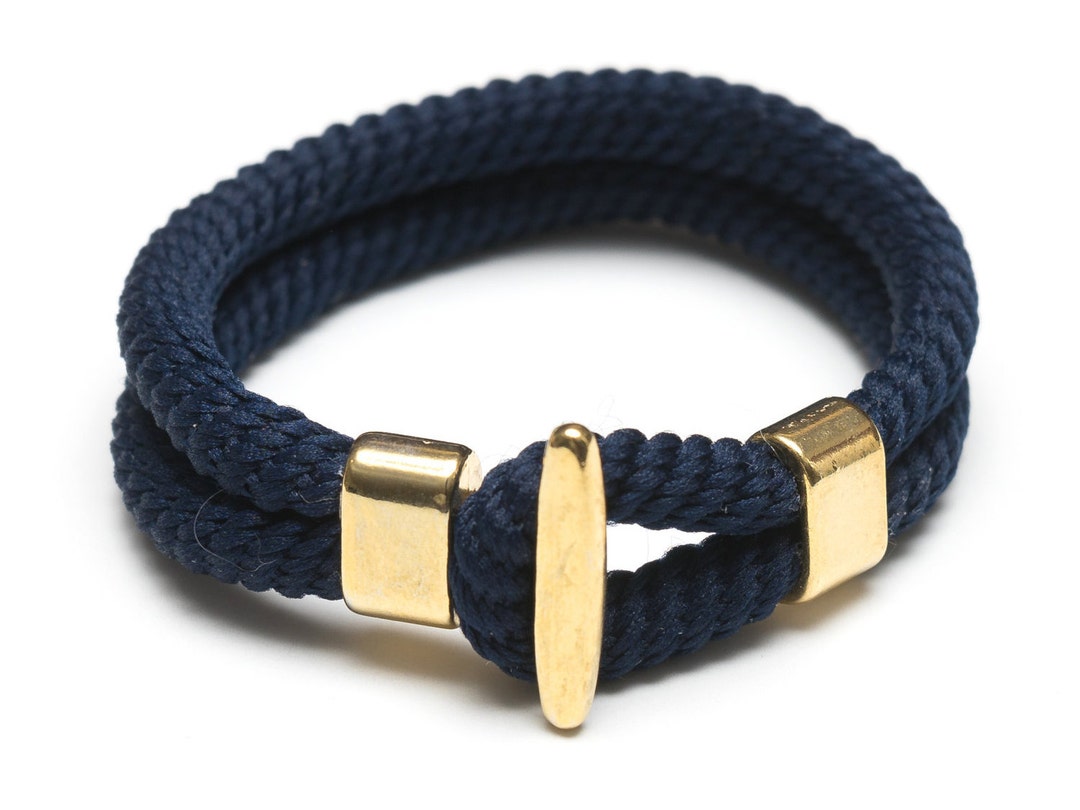 Nautical Rope Bracelet / Nautical Jewelry / Gold T Bar Clasp Bracelet ...