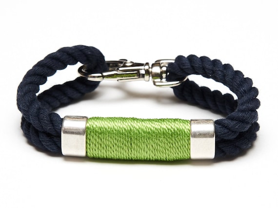 Nautical Rope Bracelet / Navy Rope Bracelet / Lime Green Rope | Etsy