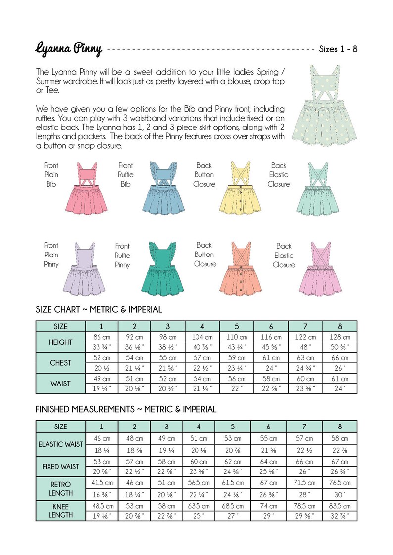 Girls Toddlers Pdf Pinny Pattern - Vintage, Ruffle, Retro Pinafore - Sz ...