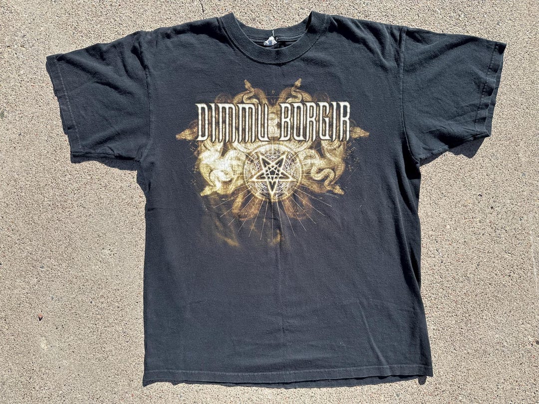 Vtg Y2K Dimmu Borgir in Sorte Diaboli Album Art Printed Graphic Band T ...