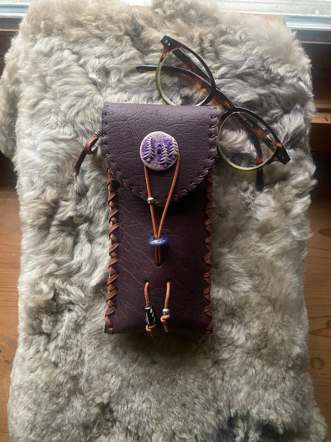 Handmade Leather Eyeglass Case Soft Leather Sunglass Case Western ...