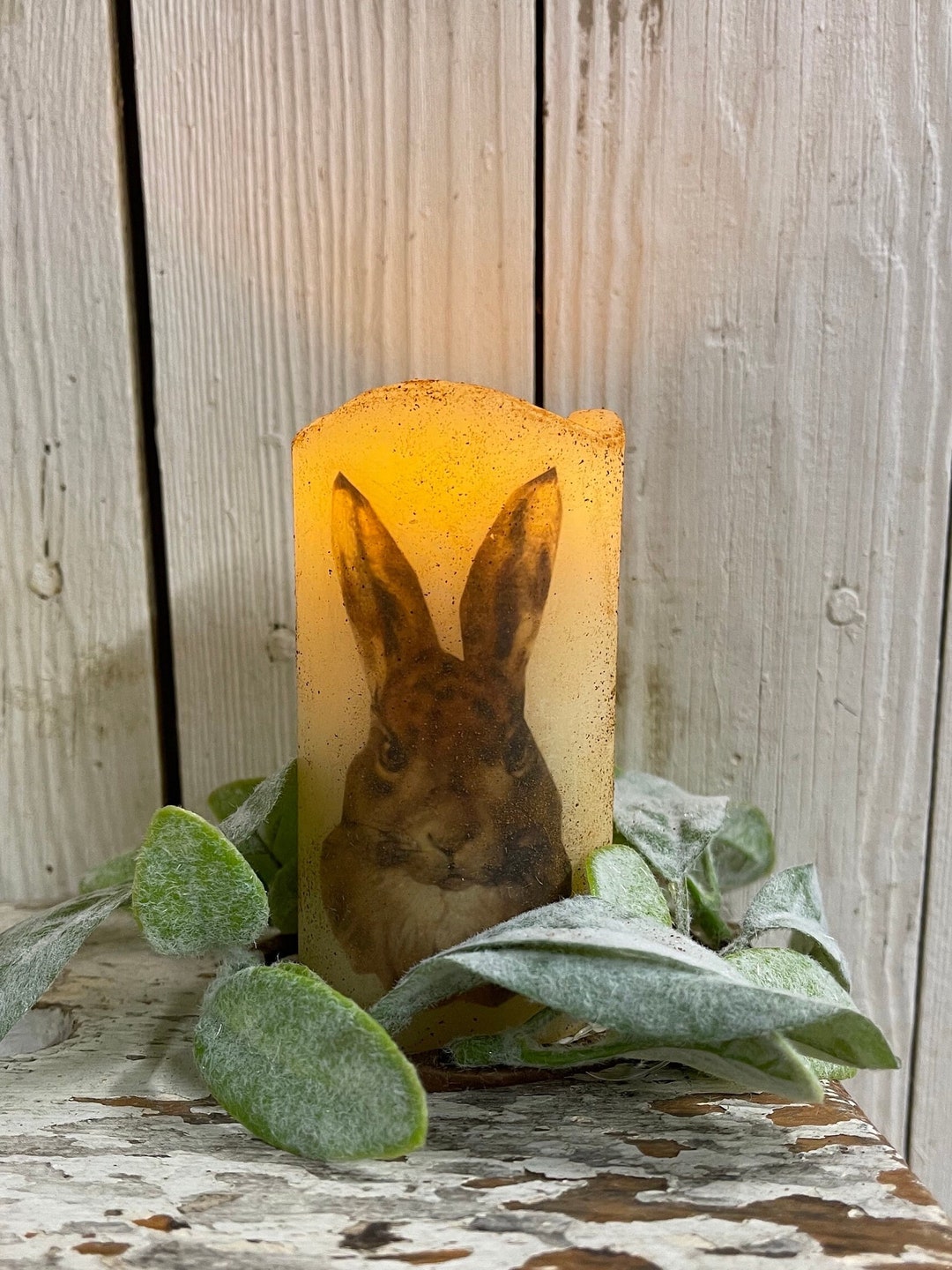 Handsome Hare Easter 2x4 Mini Pillar LED Candle - Etsy