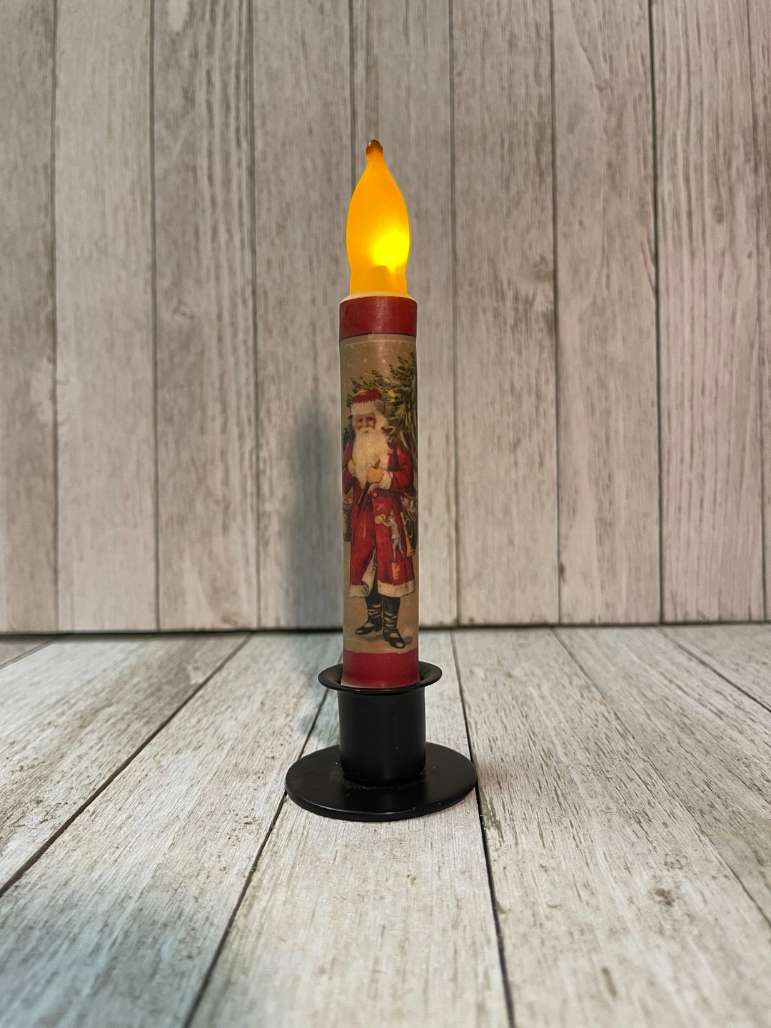 Santa Timer Taper Candle T-192 - Etsy