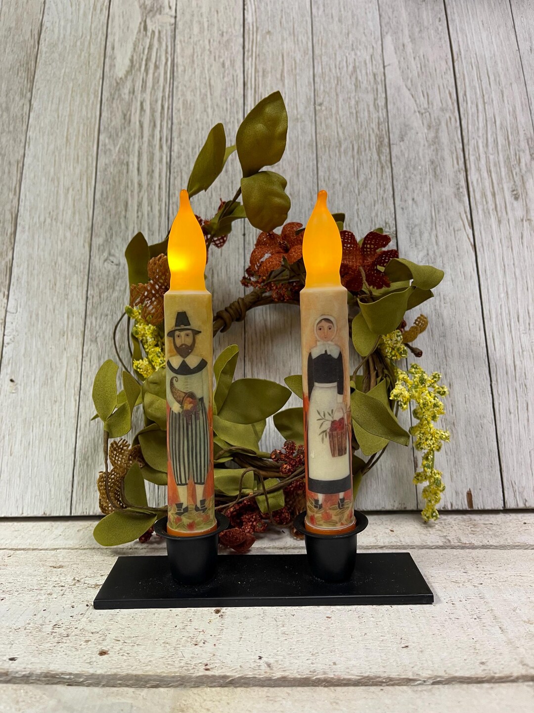 Pilgrim Man And/or Woman Candle-led 6" Timer Taper T-091/092 - Etsy