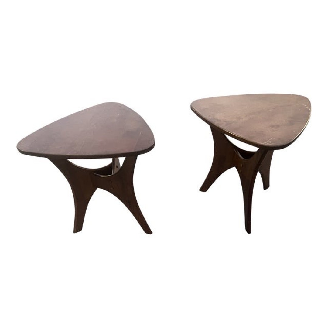 Mid 20th Century Mid-century Modern Triangular End Tables a Pair - Etsy