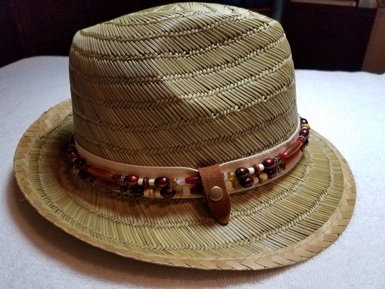 Fedora Hat, Beaded Hat, Handmade Hat, Decorated Hat, Hat Necklace ...