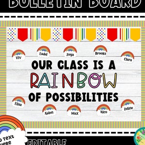 Spring Bulletin Board Kit, Rainbow Door Decor, Classroom Decor EDITABLE ...