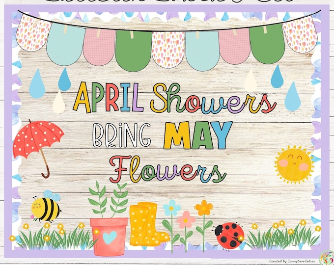 Spring Bulletin Board Decorations April Showers Bring May Flowers ...