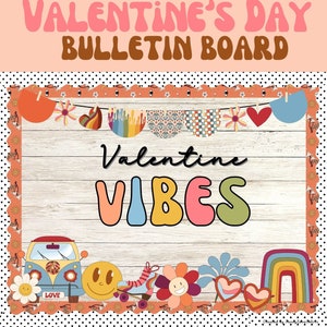 Retro Valentine's Day Bulletin Board Valentine Door Decor Classroom ...