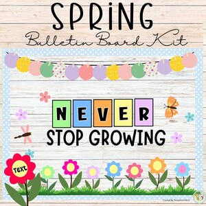 Spring Bulletin Board Classroom Decor Kit Printable - Etsy