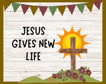 He is Risen Easter Bulletin Board Resurrection Classroom Door Decor - Etsy