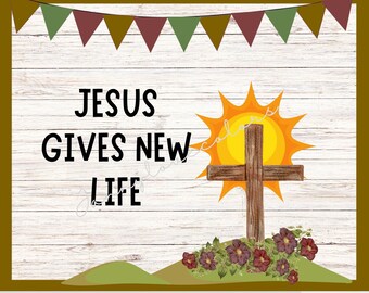 He is Risen Easter Bulletin Board Resurrection Classroom Door Decor - Etsy