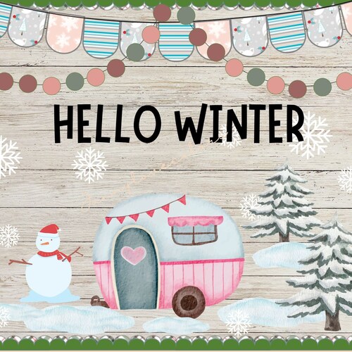 Winter Caravan January Bulletin Board Kit or Door Decoration - Etsy