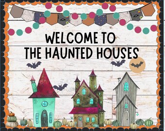 Haunted Houses Bulletin Board - Etsy