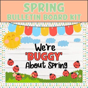 Spring Bulletin Board Kit Spring Door Decor Ladybug Editable - Etsy