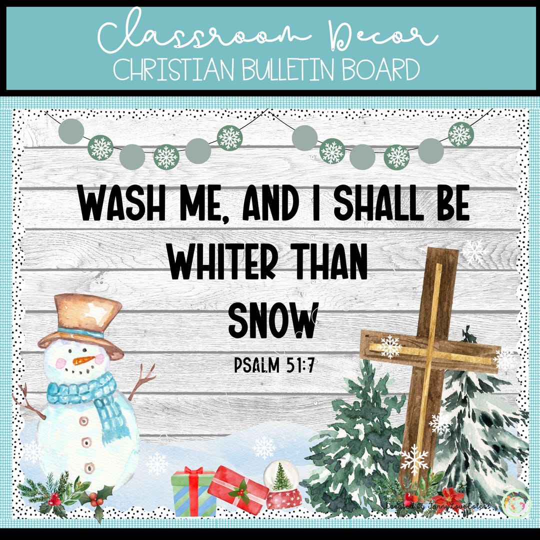 Christmas Bible Bulletin Board Kit: Winter Church Decor (PDF) - Etsy