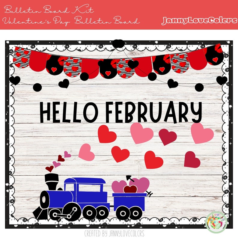 February Bulletin Board Kit Classroom Decor Valentine's Day Bulletin ...