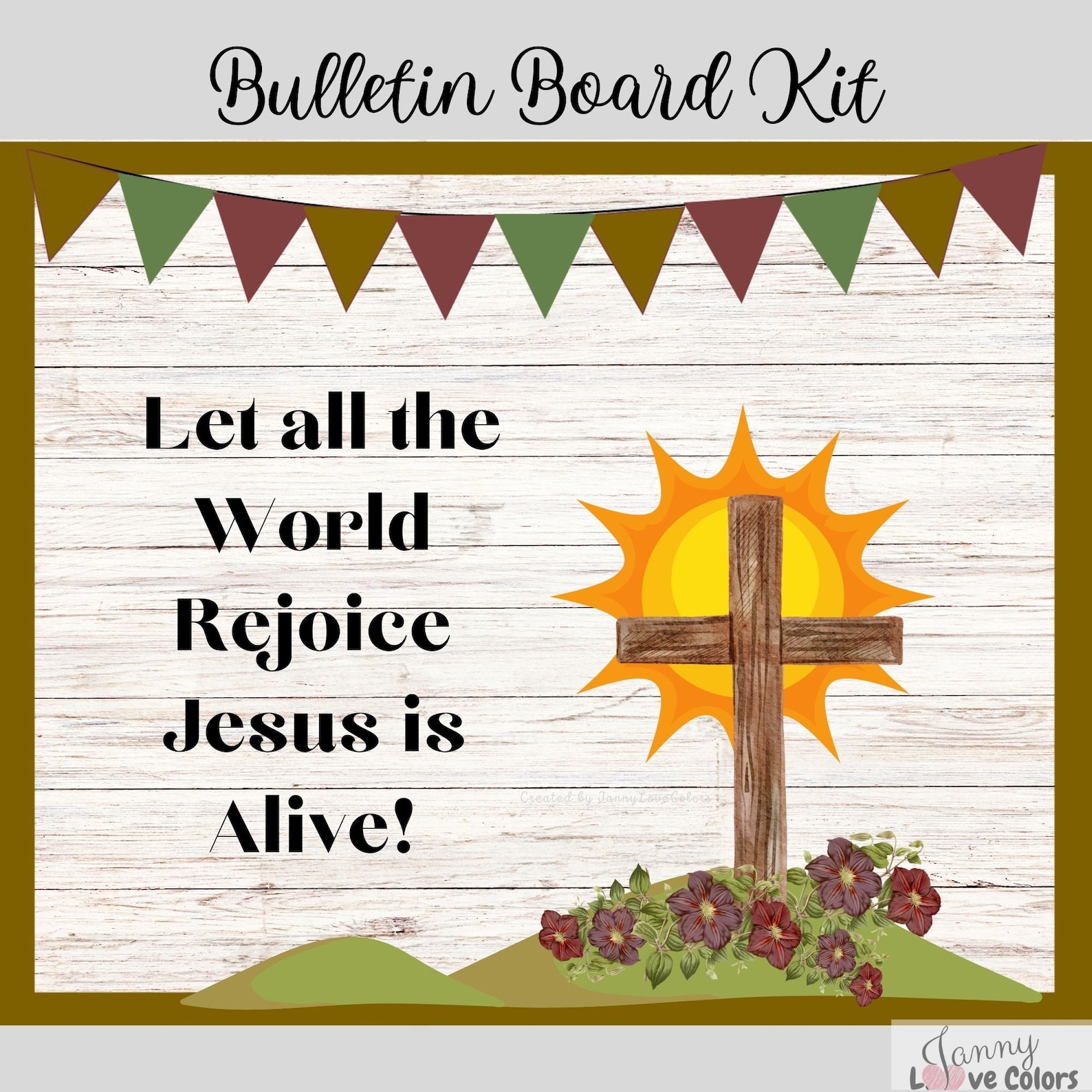 He is Risen Easter Bulletin Board Kit: Christian Classroom Decor (PDF ...