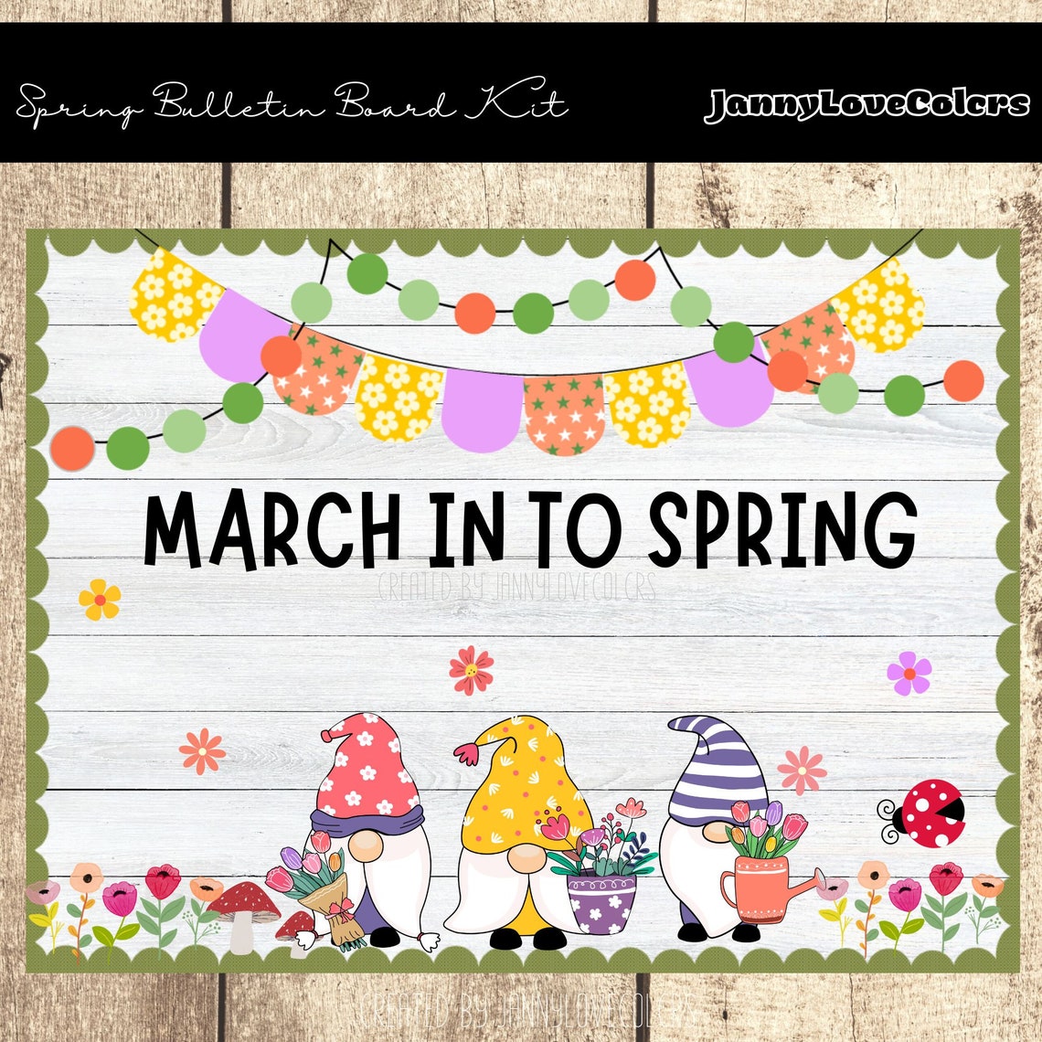 Spring Gnomies Spring Bulletin Board Kit, March Bulletin Board ...