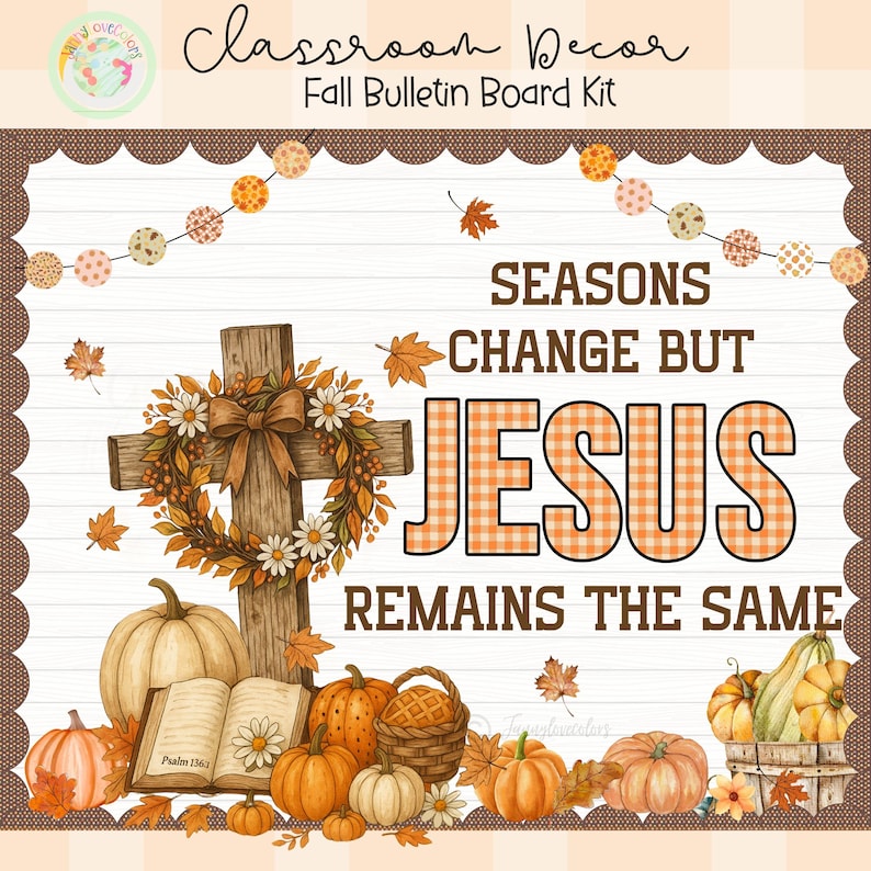 Fall Bible Bulletin Board Kit | Thanksgiving Classroom Decor (PDF) - Etsy