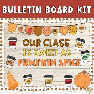 Pumpkin Spice Bulletin Board | Pumpkin Latte Bulletin Board | Digital ...